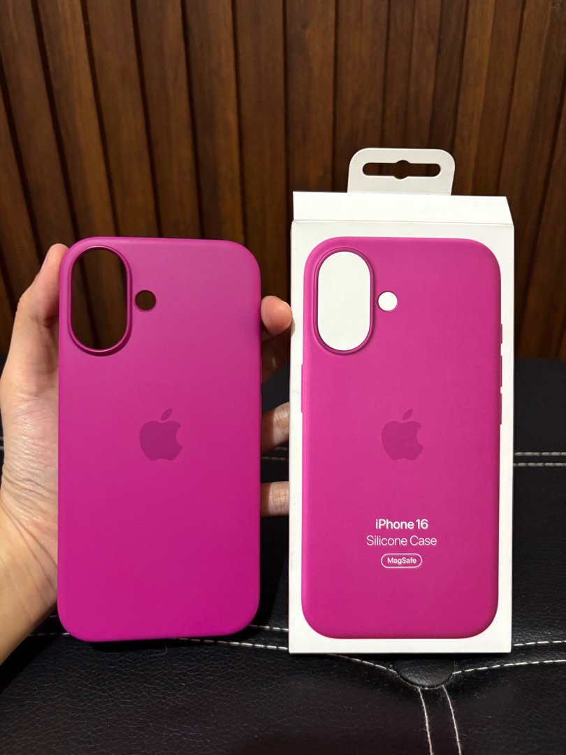 Original Apple Silicone Case with MagSafe for iPhone 16 Fuschia, Mobile ...