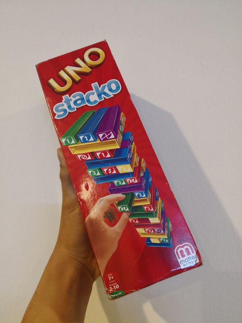 Original Uno Stacko Jenga Toy Gift Mattel Domino Puzzle Stackable ...