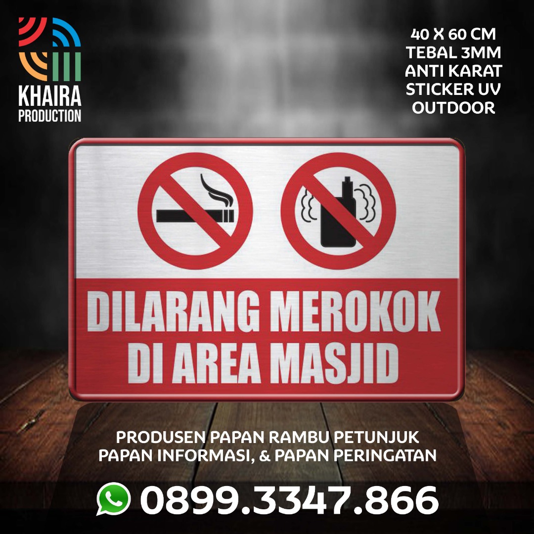 Produksi Rambu Dilarang Merokok Area Masjid - 0899.3347.866, Serba ...