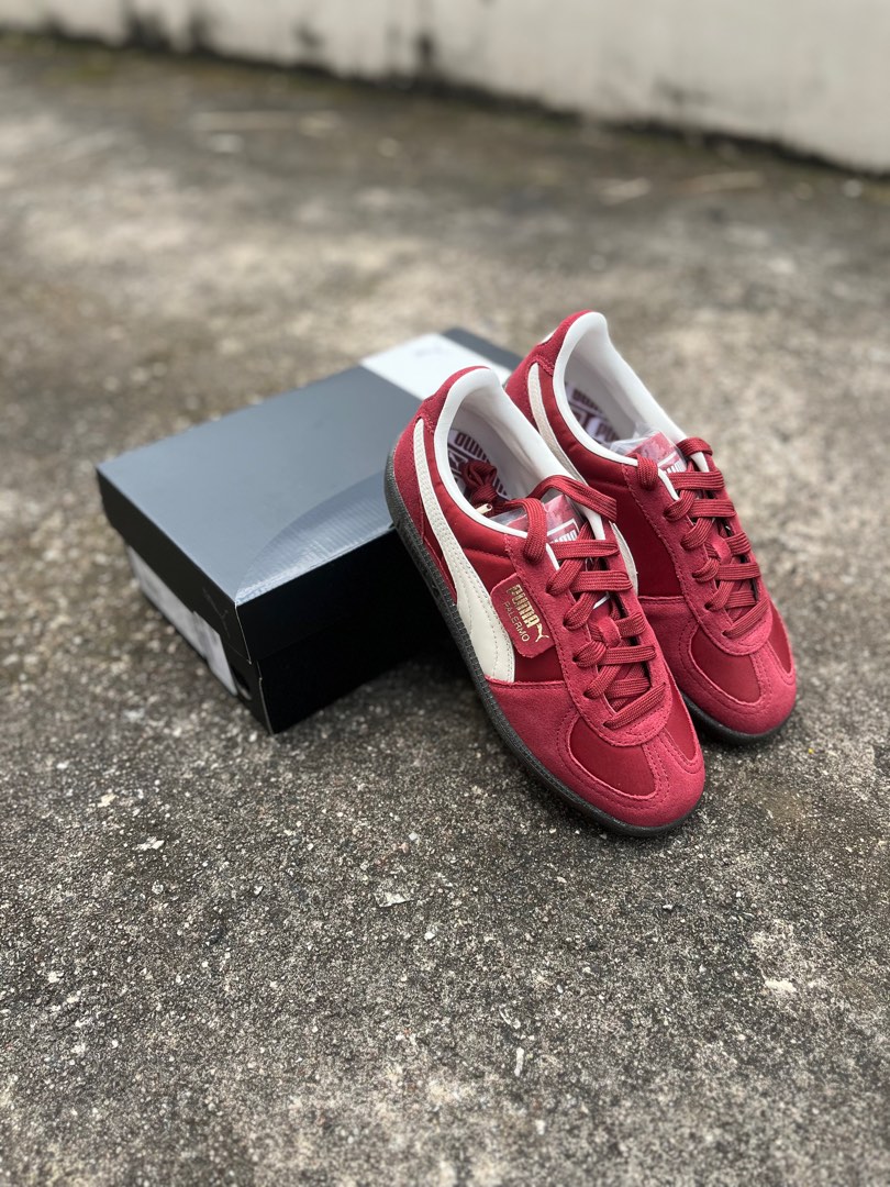 PUMA PALERMO OG INTENSE RED WHITE, Fesyen Pria, Sepatu , Sneakers di ...