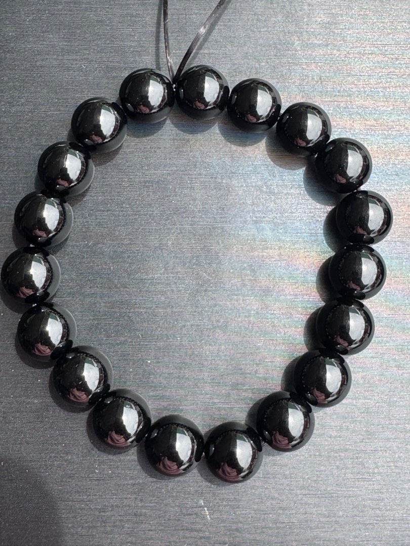 Pure Black Obsidian bracelet 10.0mm, Women's Fashion, Jewelry ...