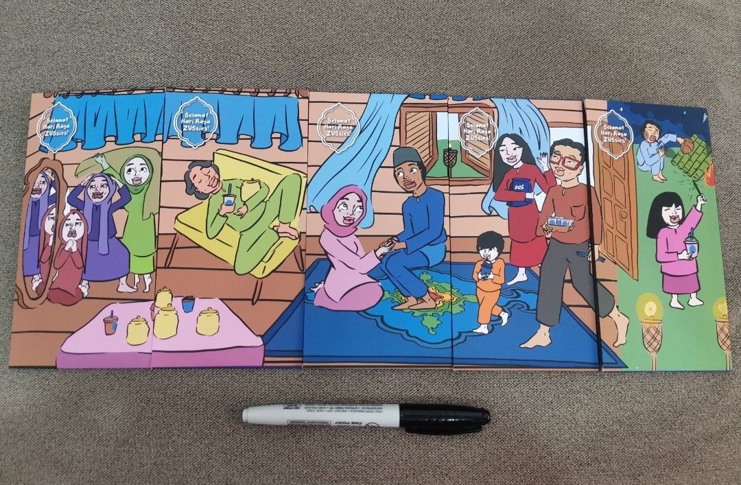 Sampul Duit Raya SDR ZUS Coffee 2024 5 pcs in 1 Set (rubbery texture ...