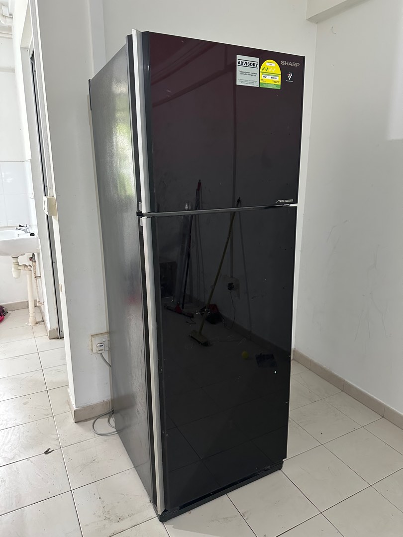 Sharp Fridge 2 Door Tempered Glass 394L Top Freezer, TV & Home ...