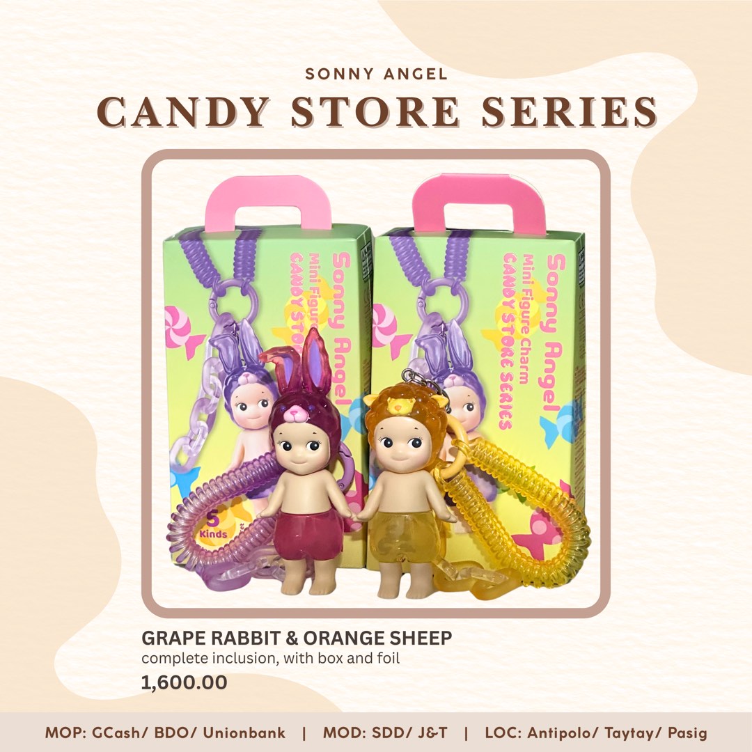 Sonny Angel Candy Store Set: Grape Rabbit & Orange Sheep, Hobbies ...