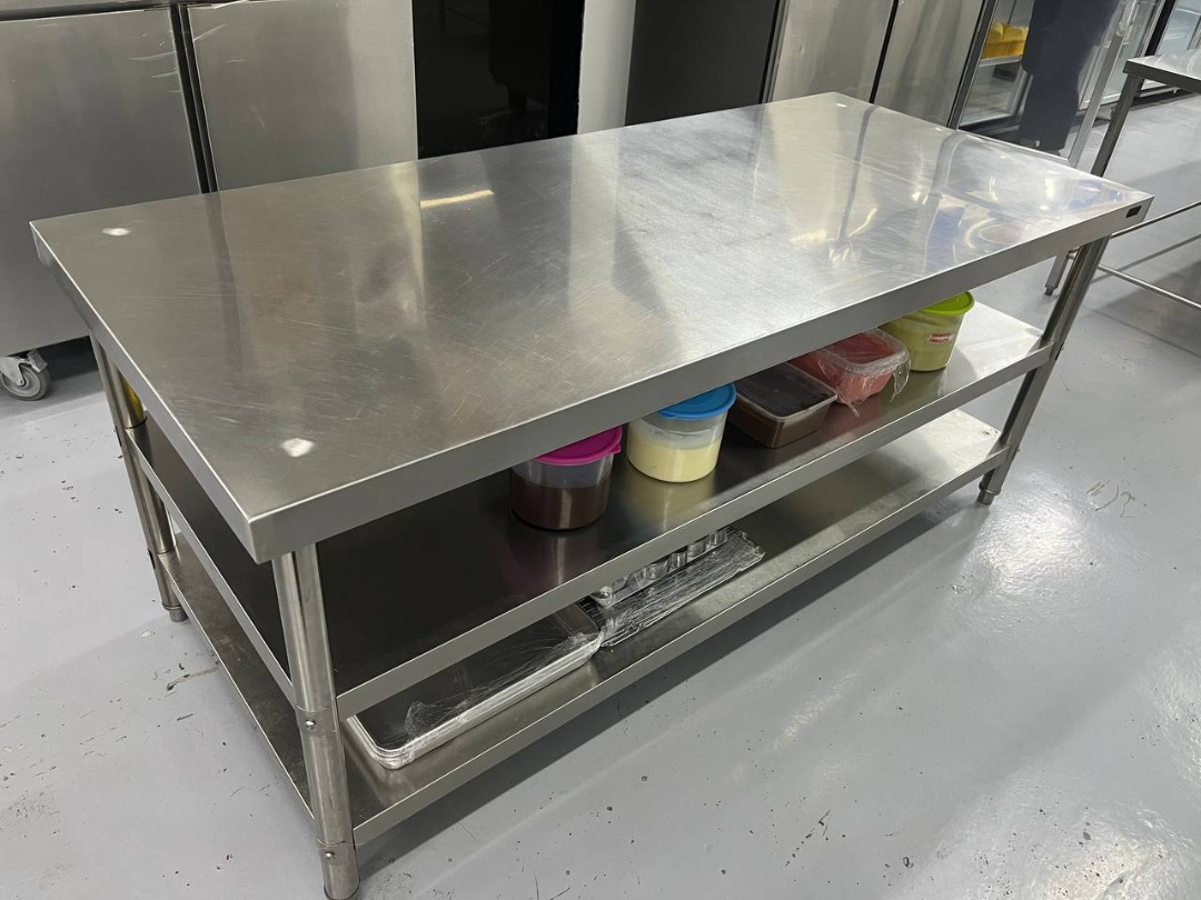 STAINLESS STEEL 3 TIER WORK TABLE, Furniture & Home Living, Kitchenware ...