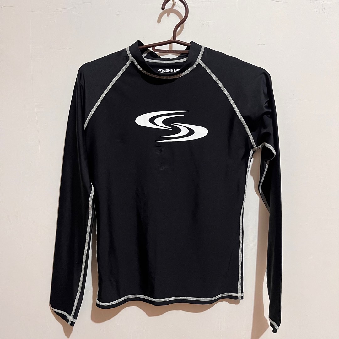 SUN N SAND Rashguard | Black, Women's Fashion, Swimwear, Rash guard on ...