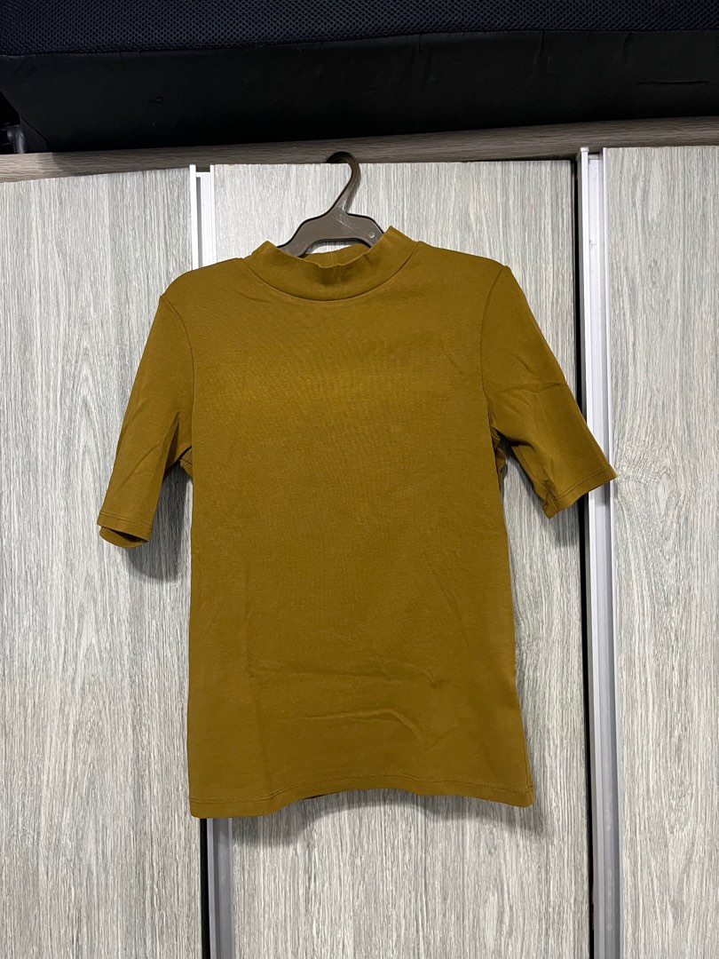 Uniqlo High neck half sleeves, Women's Fashion, Tops, Blouses on Carousell