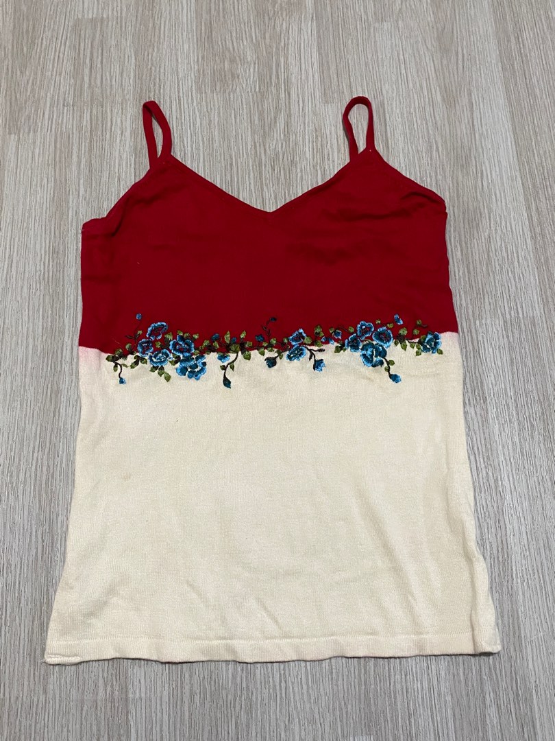 Vintage embroidered floral dainty knit top y2k coquette romantic flower ...