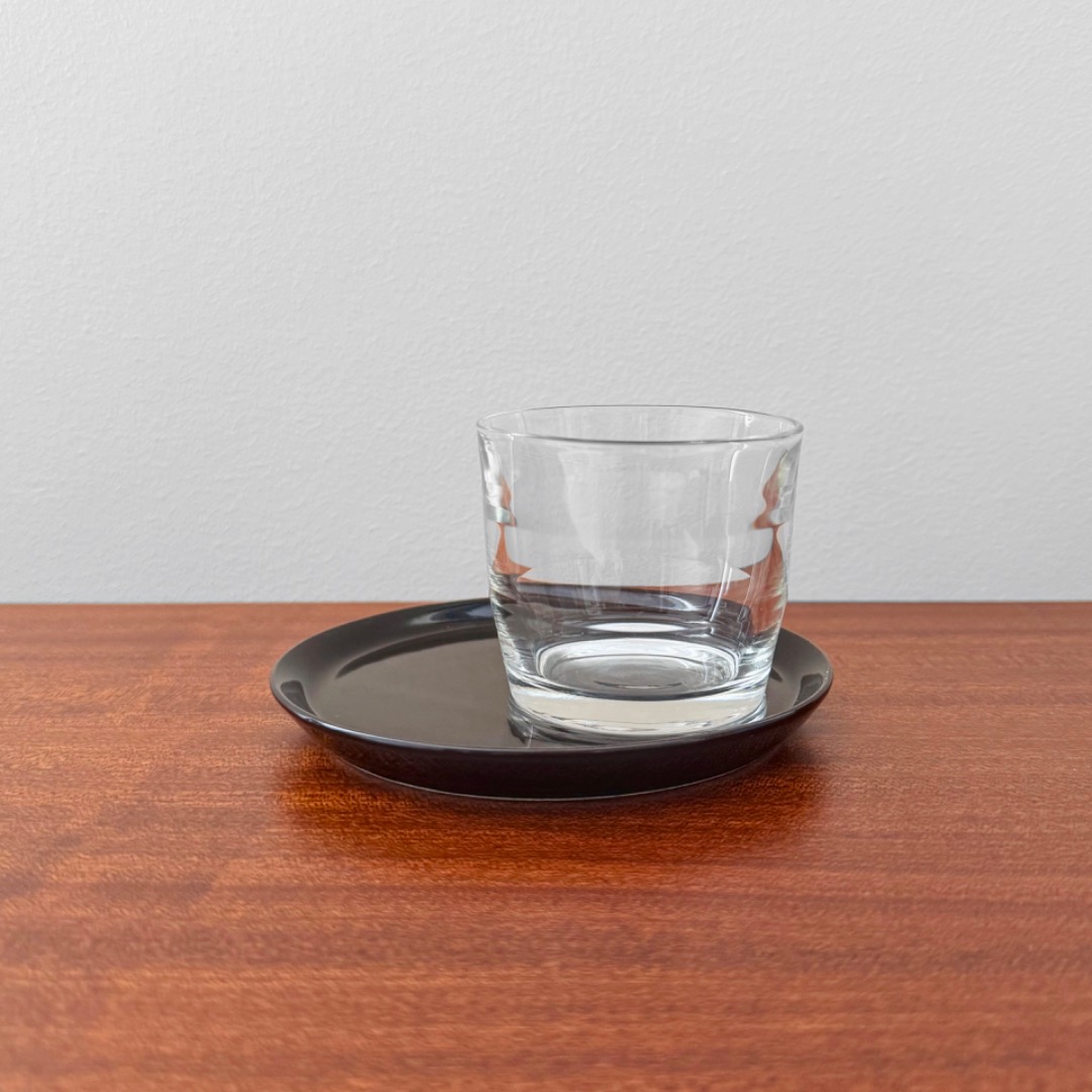 Vintage Kaj Franck Prisma Glass on Rare Black Kilta Special Plate ...