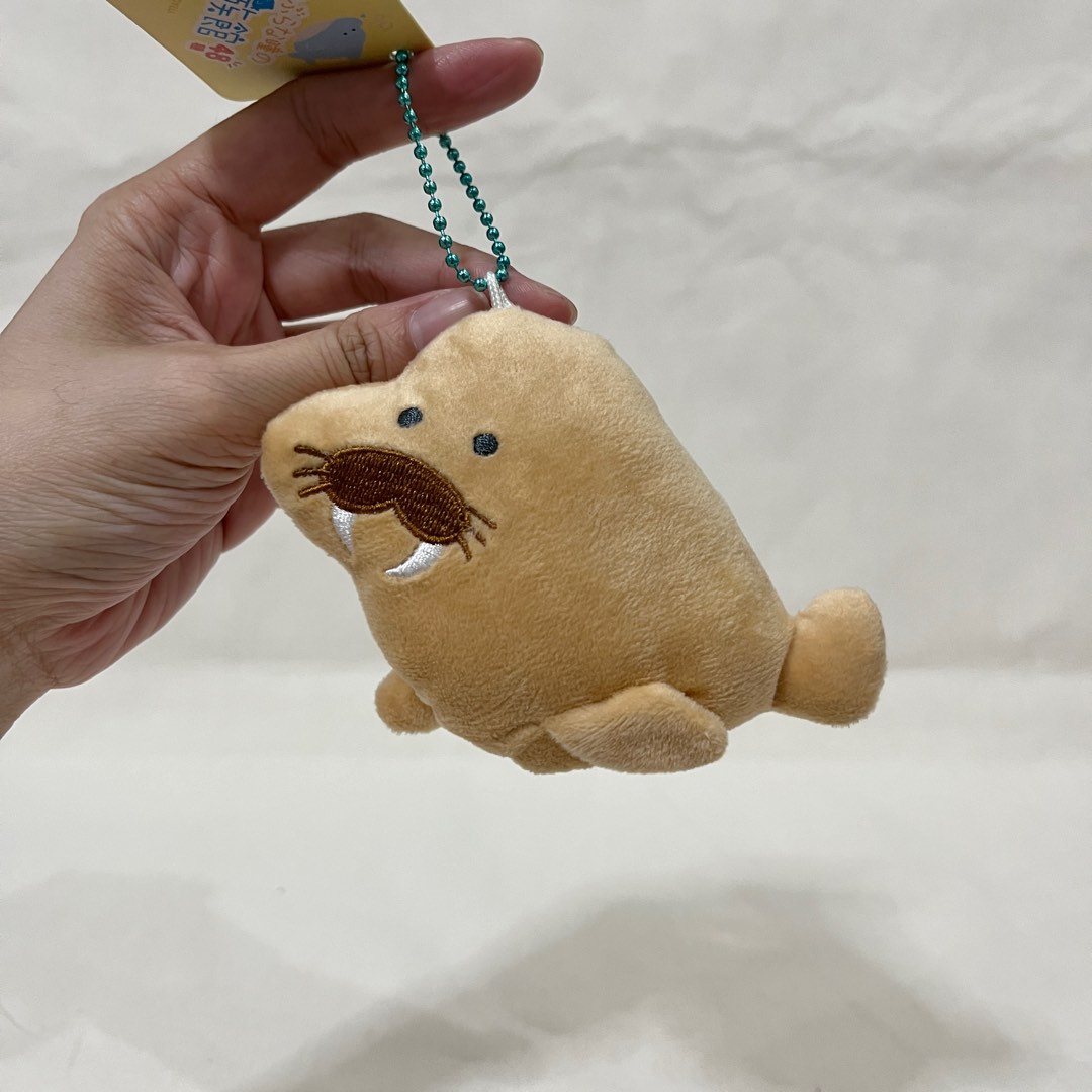 YELL World Aquatic Light Brown Walrus / Dugong Plush Charm Keychain ...