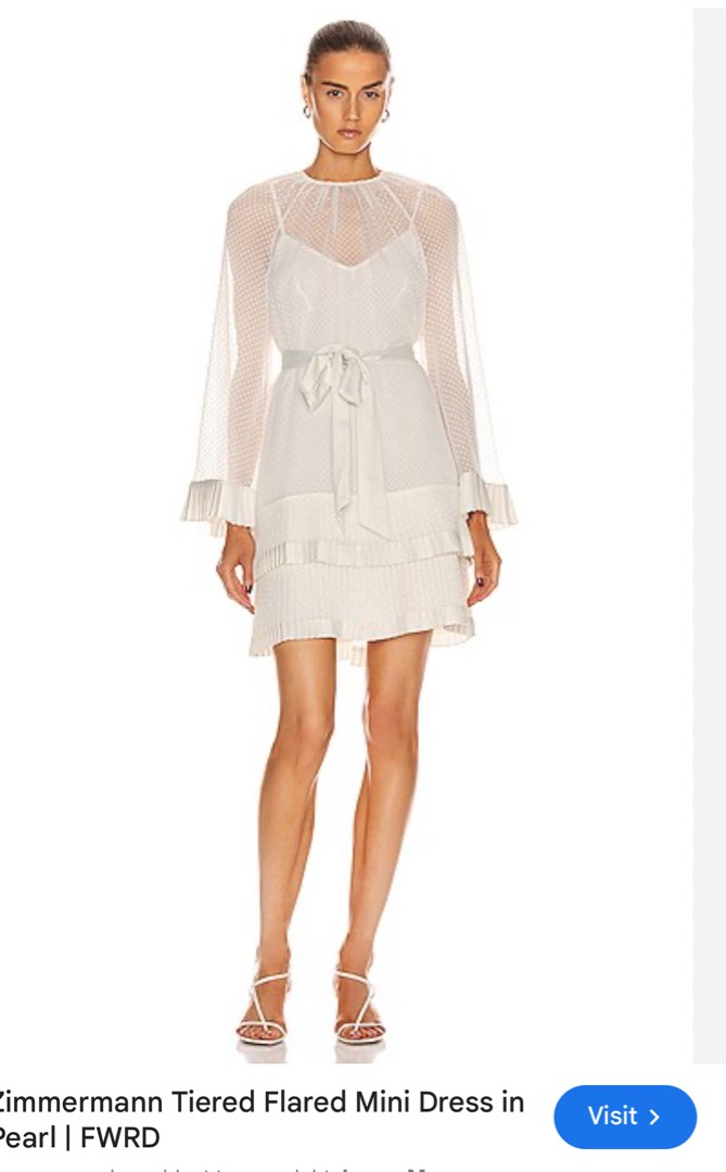 Zimmermann Tiered Flared Mini Dress sz2, Women's Fashion, Dresses ...