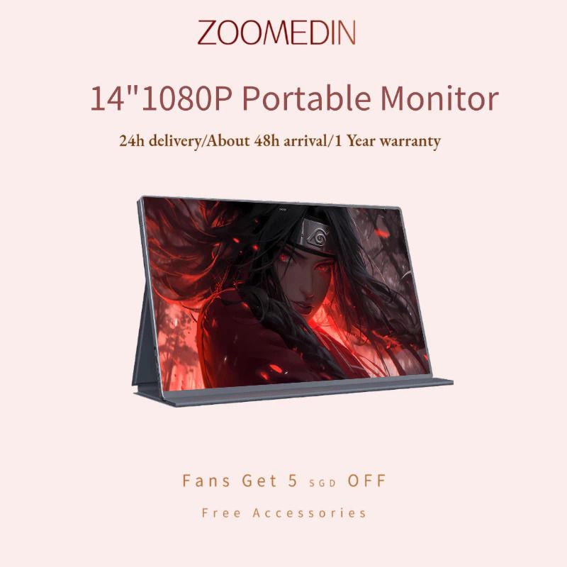 Zoomed_in Portable Monitor 14/15.6 inch 1080P 2K 4K USB-C HDMI Ultra ...
