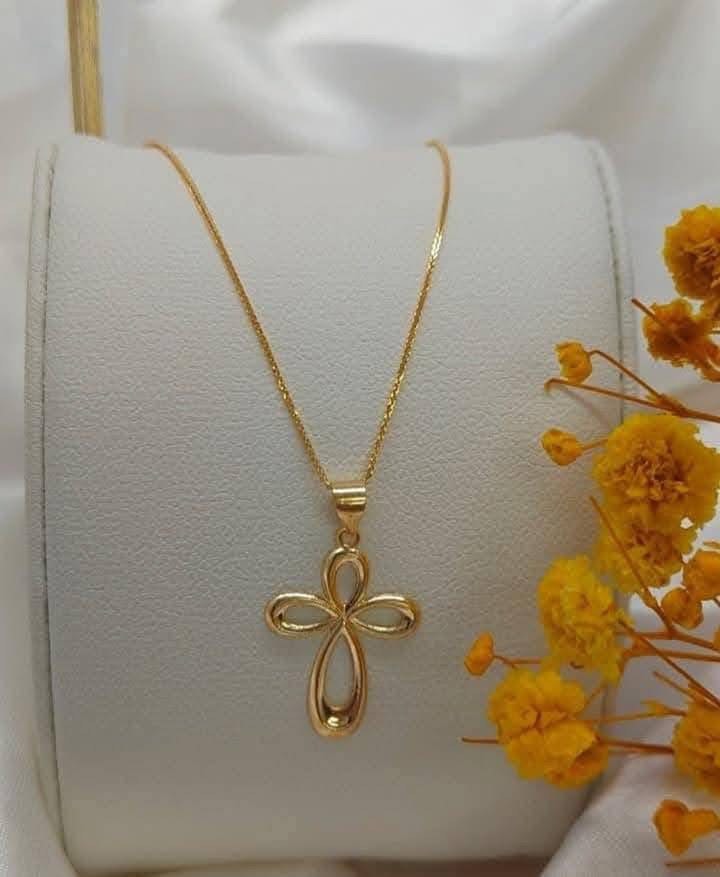 18K Saudi Gold Infinity Krus Fox Chain Necklace, Women's Fashion ...