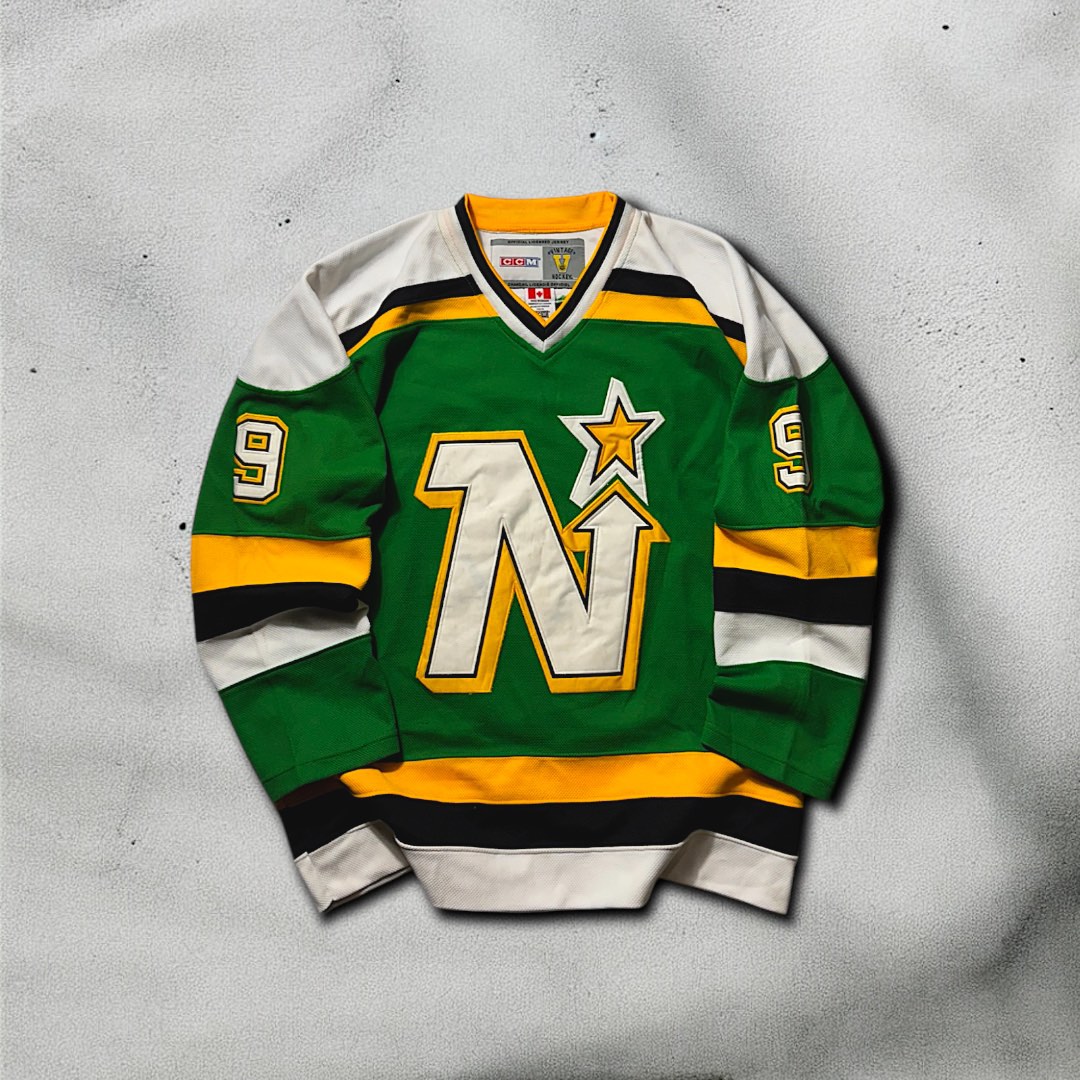 1989 Mike Modano Minnesota North Stars Retro Road Green Jersey, Men's ...