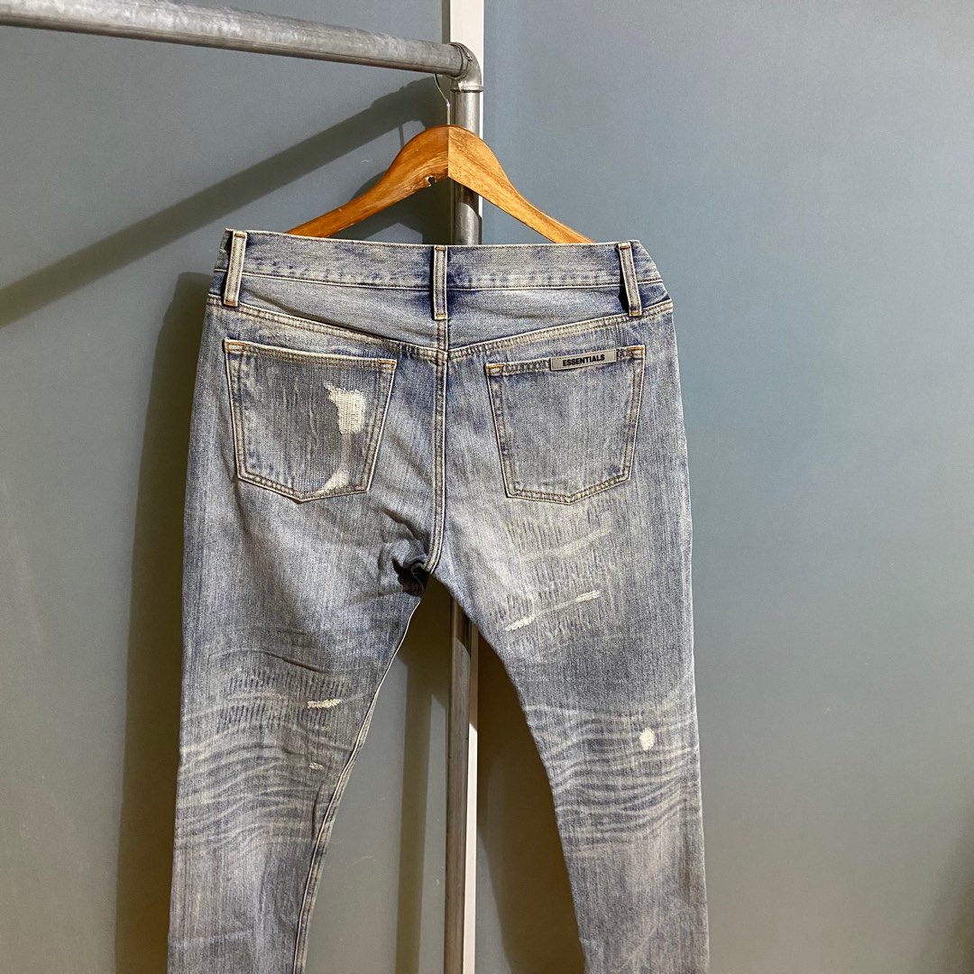 Authentic Fear of God Essentials Denim jeans, Luxury, Apparel on Carousell