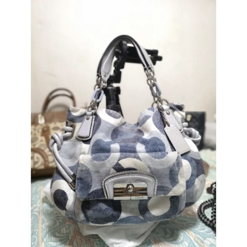 AUTHENTIC Rare coach signature denim bag preloved, Luxury, Bags ...