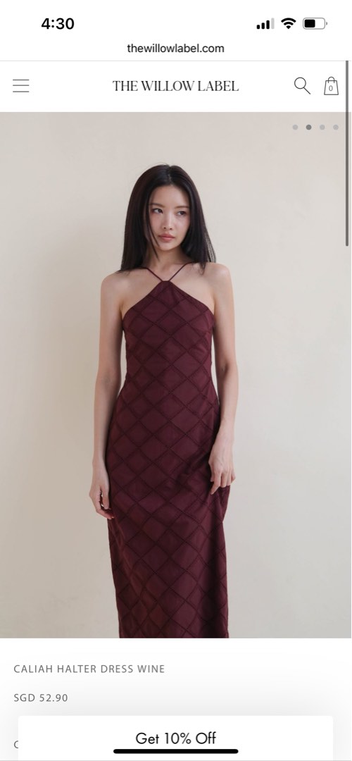Caliah Halter Dress in Wine, Women's Fashion, Dresses & Sets, Dresses on Carousell