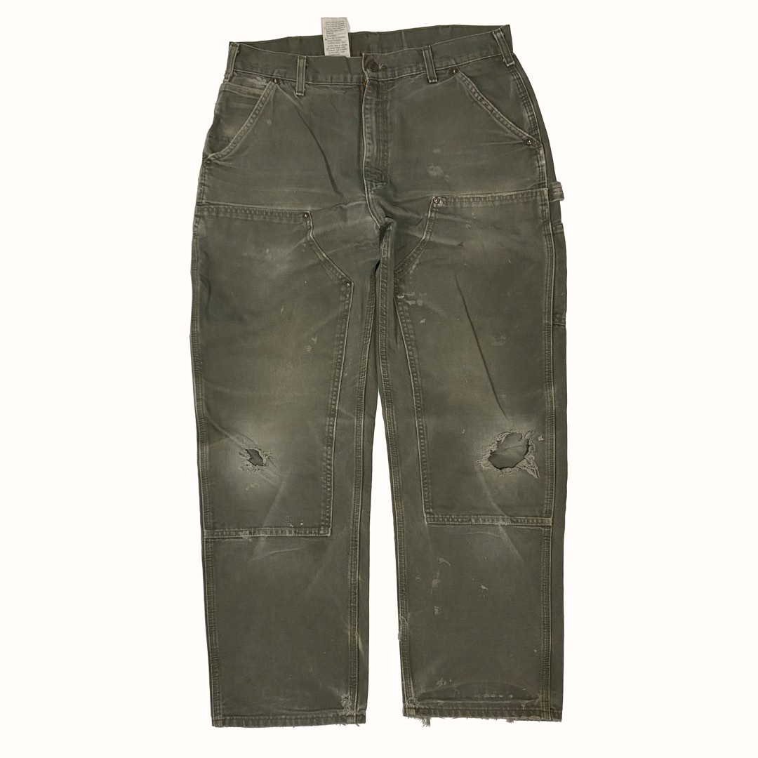Carhartt B136 Moss Green Double Knee, Men's Fashion, Bottoms, Jeans on Carousell
