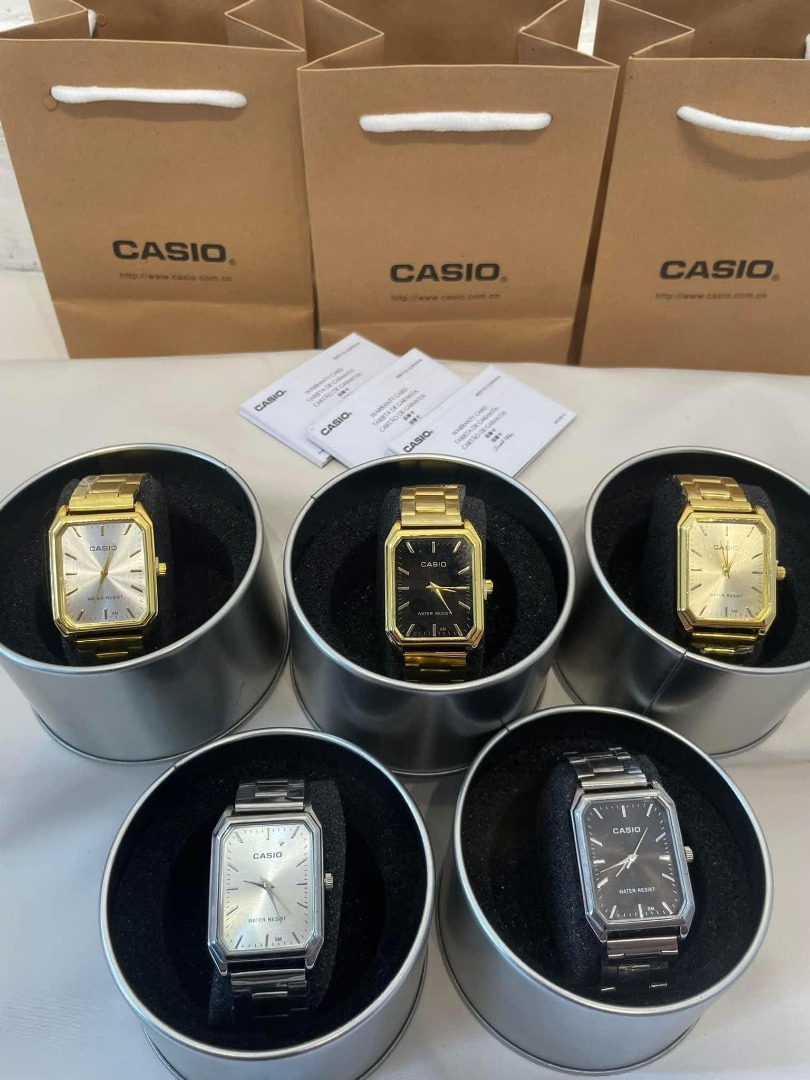 CASIO SQUARE WATCH (COMPLETE SET), Luxury, Watches on Carousell