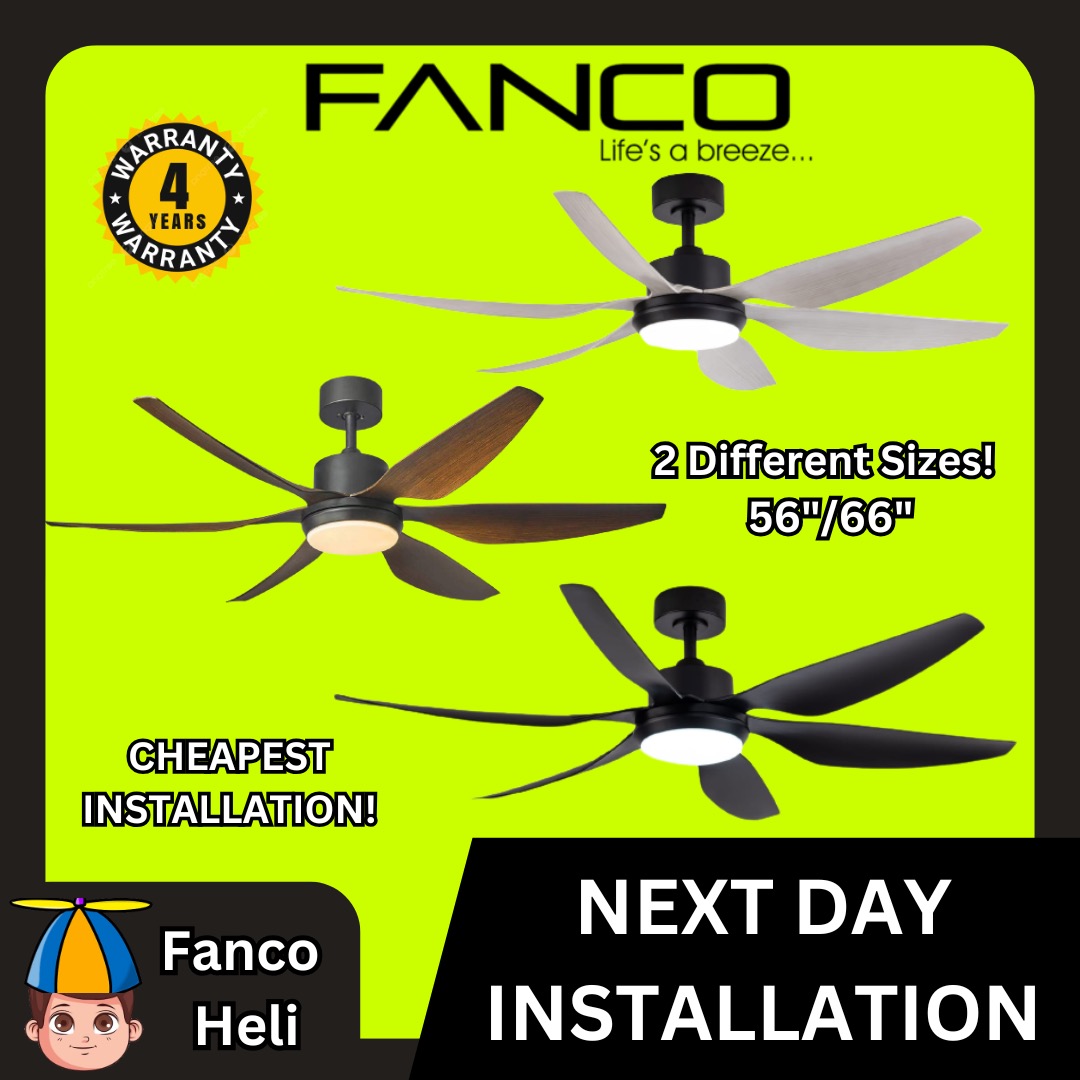 CHEAPEST INSTALL Fanco Heli Ceiling Fan, Furniture & Home Living ...