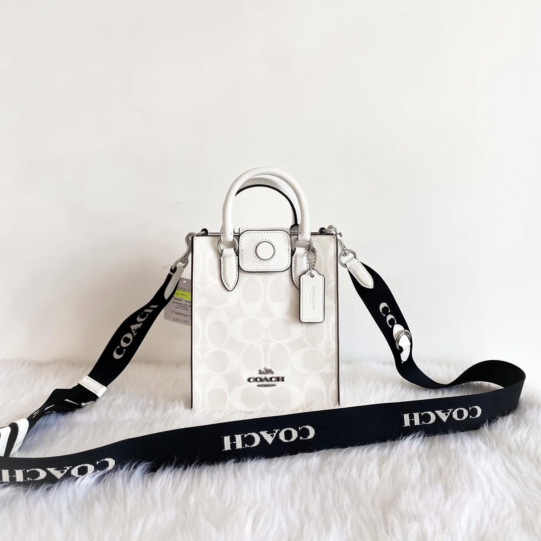 Coach Mini Tote in Signature Canvas Crossbody, Luxury, Bags & Wallets ...