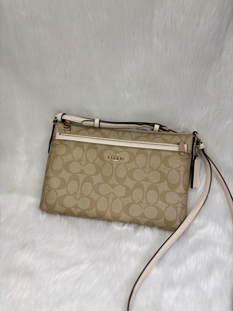 Coach mono khaki sling, Women's Fashion, Bags & Wallets, Cross-body ...