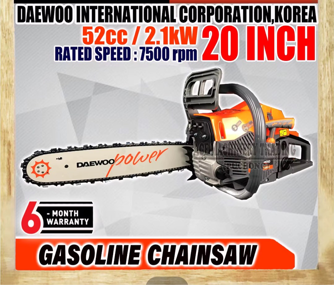 DAEWOO 20" Chain Saw Gasoline Chainsaw 20 inch Heavy Duty 2 Stroke DCS5220T, Everything Else ...