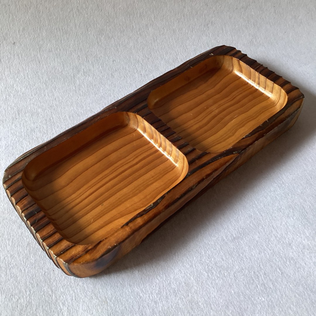 Deep-grain Wooden Tray w/ partition, Furniture & Home Living ...