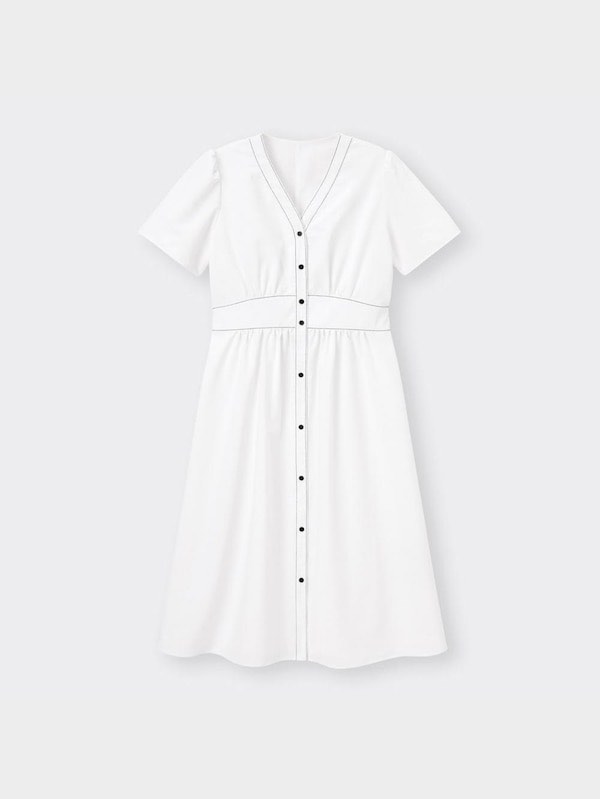 GU by Uniqlo contrasting stitch dress, Women's Fashion, Dresses & Sets ...