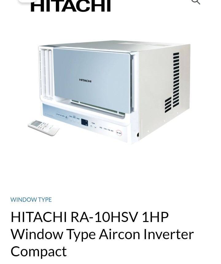 Hitachi 1hp Inverter Aircon @ 16K! With Frame, TV & Home Appliances ...