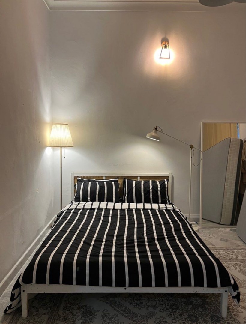 IKEA Queen Bed Frame and Mattres ( Katil & Tilam), Furniture & Home ...