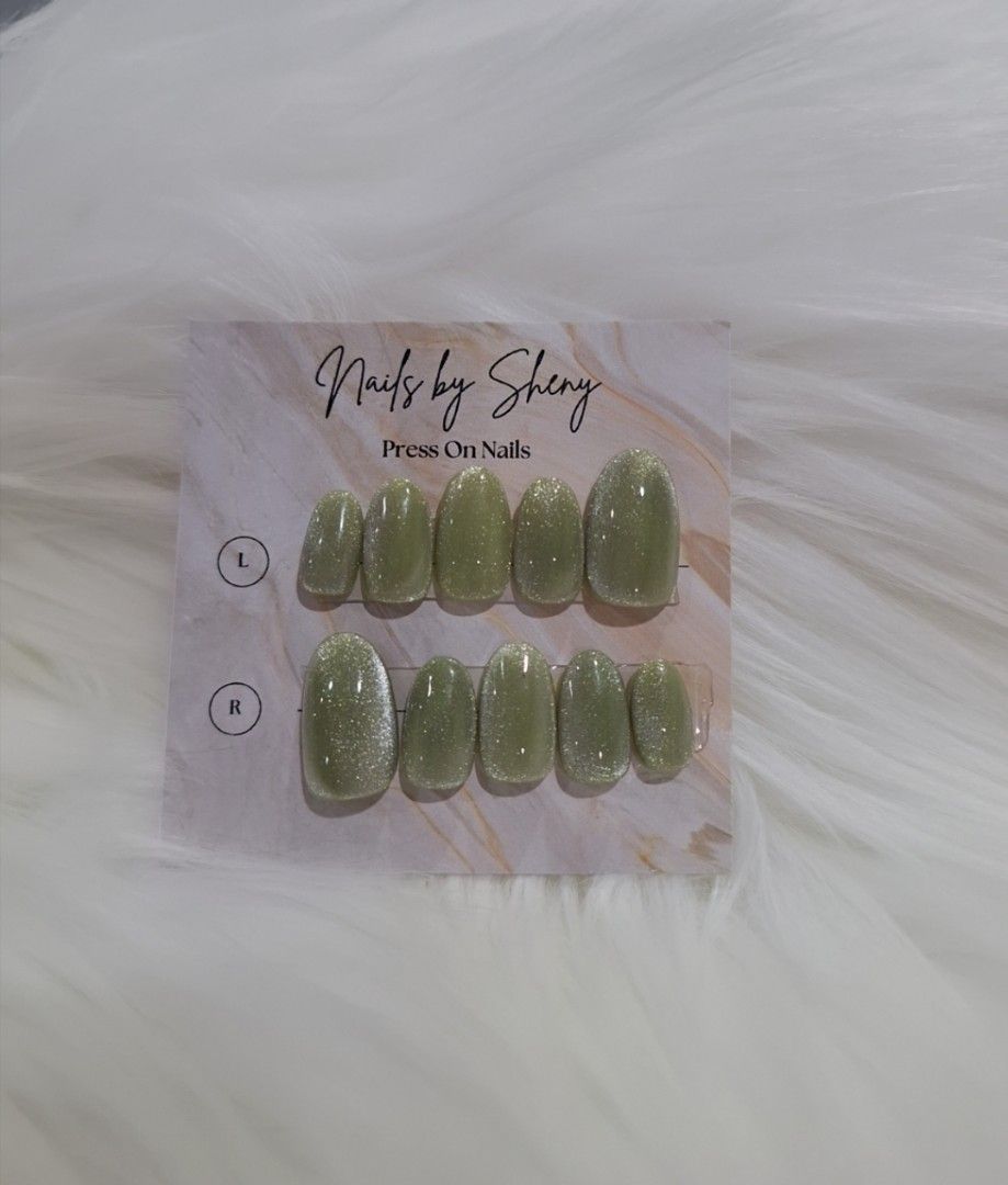 Kuku palsu matcha cat eyes bisa req size free lem, buffer, toolkit ...