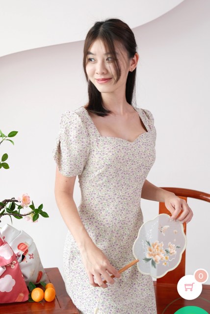 MGP LABEL SELLY FLORAL GREEN DRESS, Women's Fashion, Dresses & Sets ...