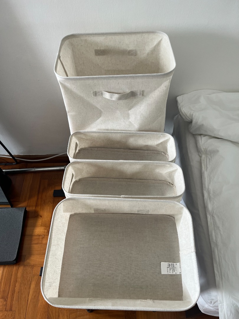 MUJI Polyester linen soft box (Various sizes), Furniture & Home Living ...