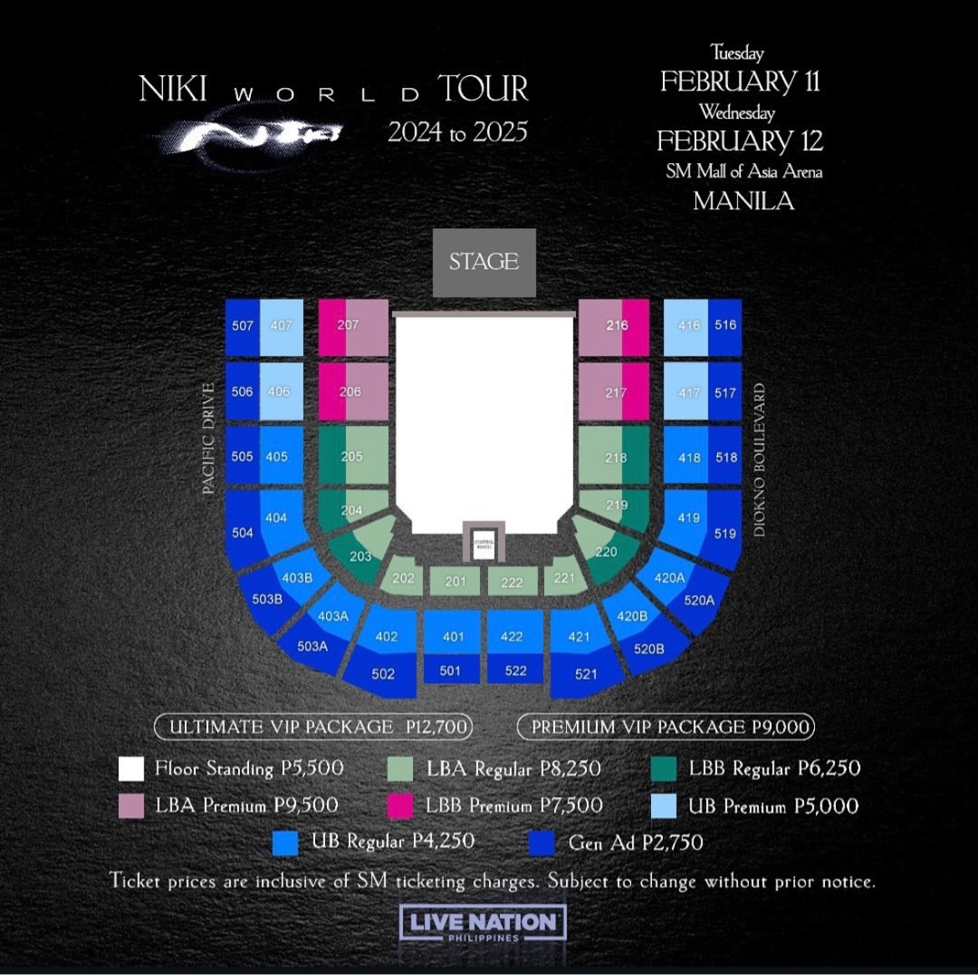 NIKI world tour ticket - Premium VIP, Tickets & Vouchers, Event Tickets ...