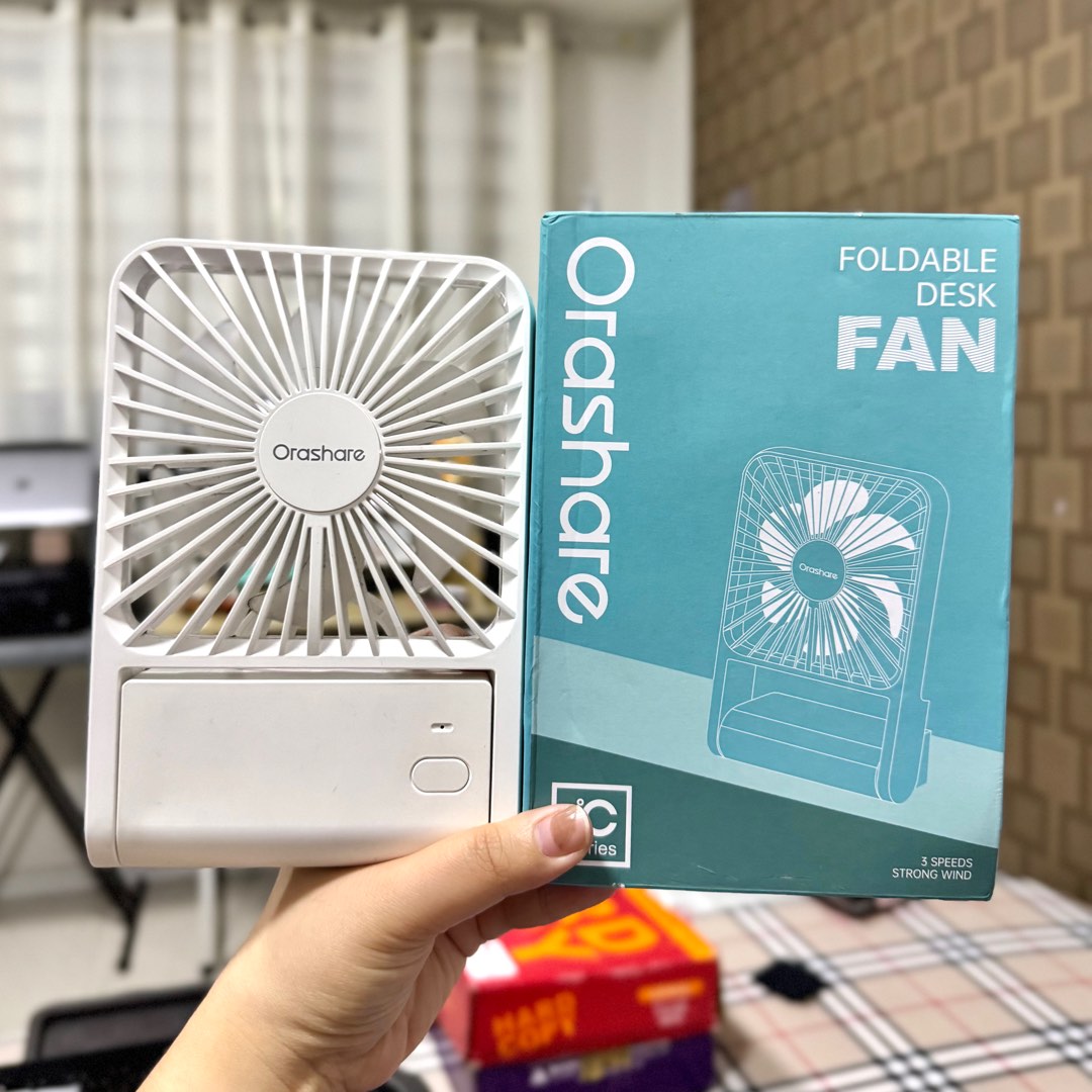 Orashare White Foldable Desk Fan, Furniture & Home Living, Lighting ...