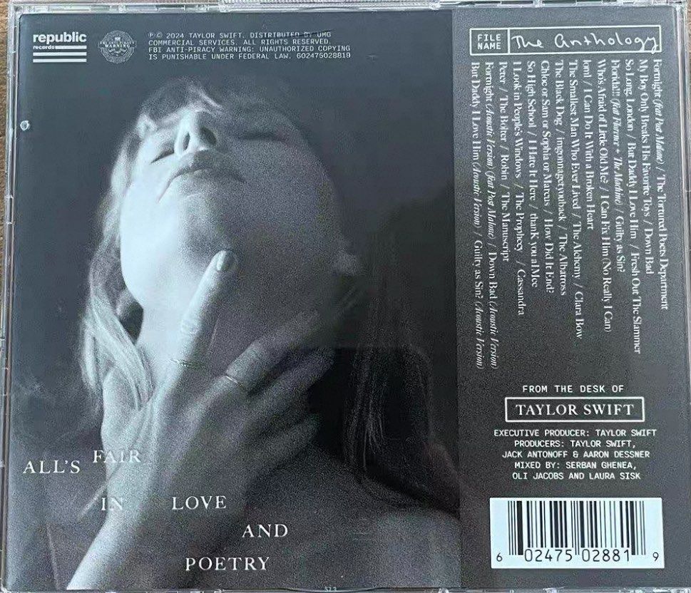 Taylor Swift The Tortured Poets Department The Anthology Deluxe 2CD Edition, Hobbies & Toys ...