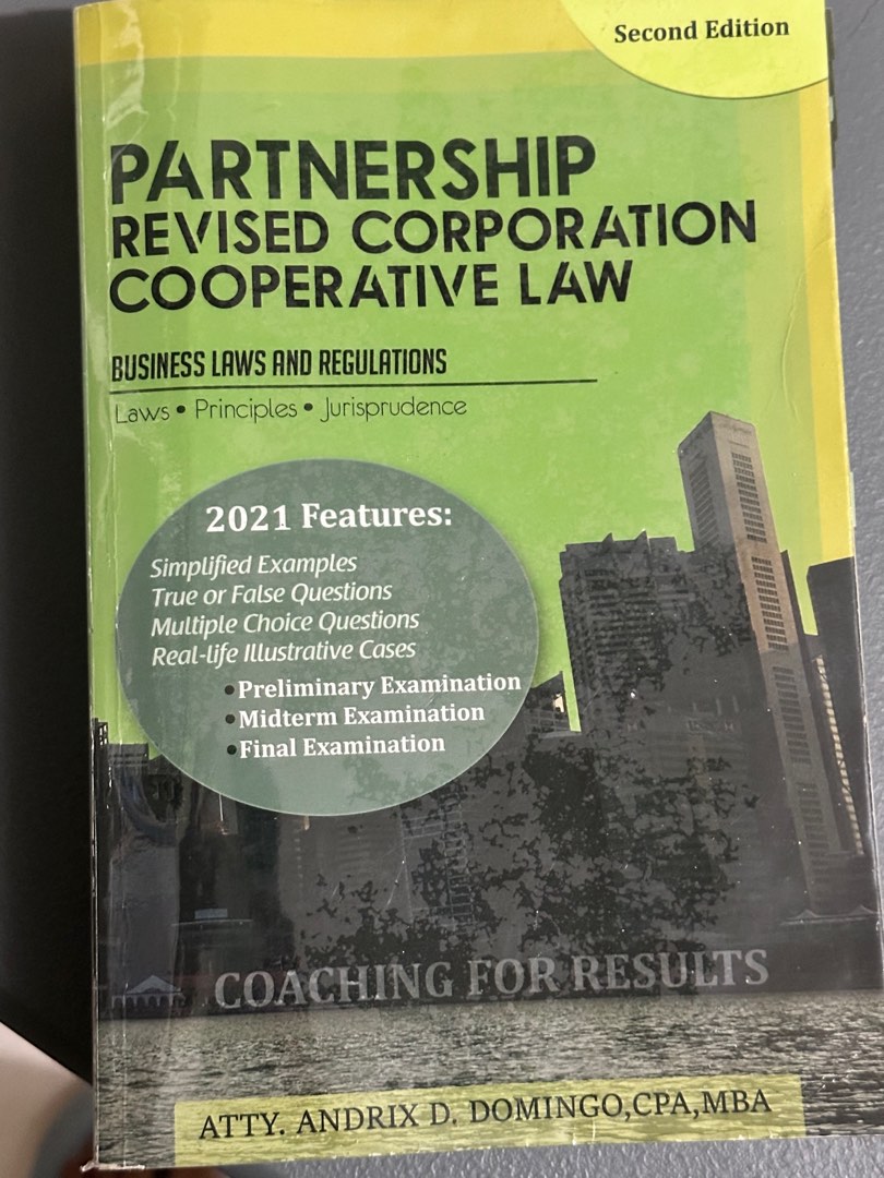 Partnership, Corporation and Cooperative Law by Domingo, Hobbies & Toys ...