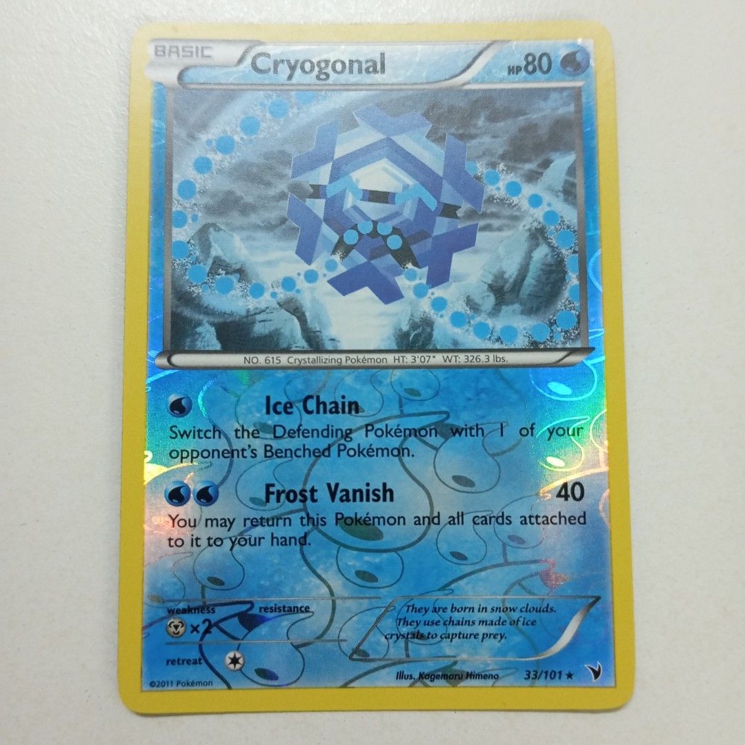Pokemon TCG - Cryogonal - 33/101 (Reverse Holo Rare), Hobbies & Toys ...