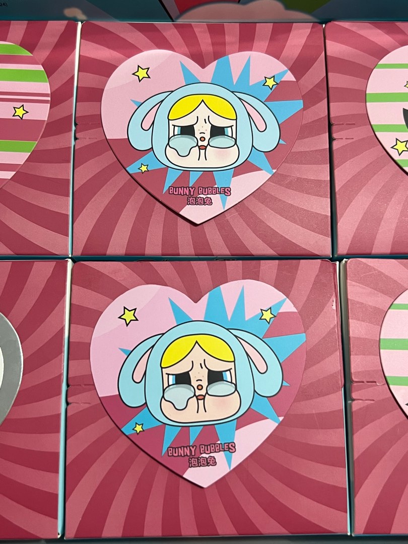 Popmart bunny bubbles crybaby x powerpuff girls vinyl face plush ...
