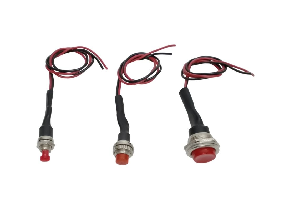 PUSH BUTTON SWITCH with WIRE 2-PIN ON-OFF MOMENTARY NORMALLY OPEN, 1-PC ...