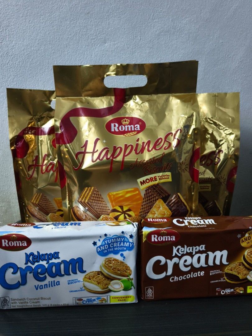 Roma Happiness Assorted Biscuits & Roma Kelapa Cream Sandwich Vanilla ...