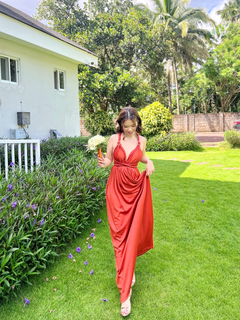 Rust Infinity Dress, Women's Fashion, Dresses & Sets, Evening dresses ...