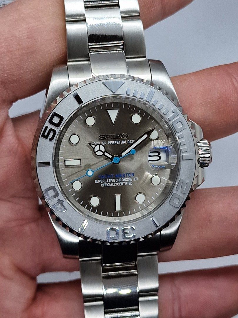 SEIKO MOD YACHTMASTER GREY, Men's Fashion, Watches & Accessories ...