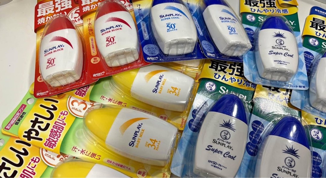 Sunplay sunscreens (yellow and blue super cool), Beauty & Personal Care ...