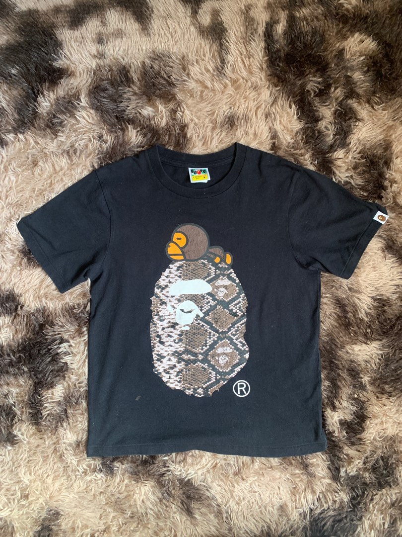 Vintage Bape Tee Camo Milo on Ape Head, Women's Fashion, Tops, Shirts ...