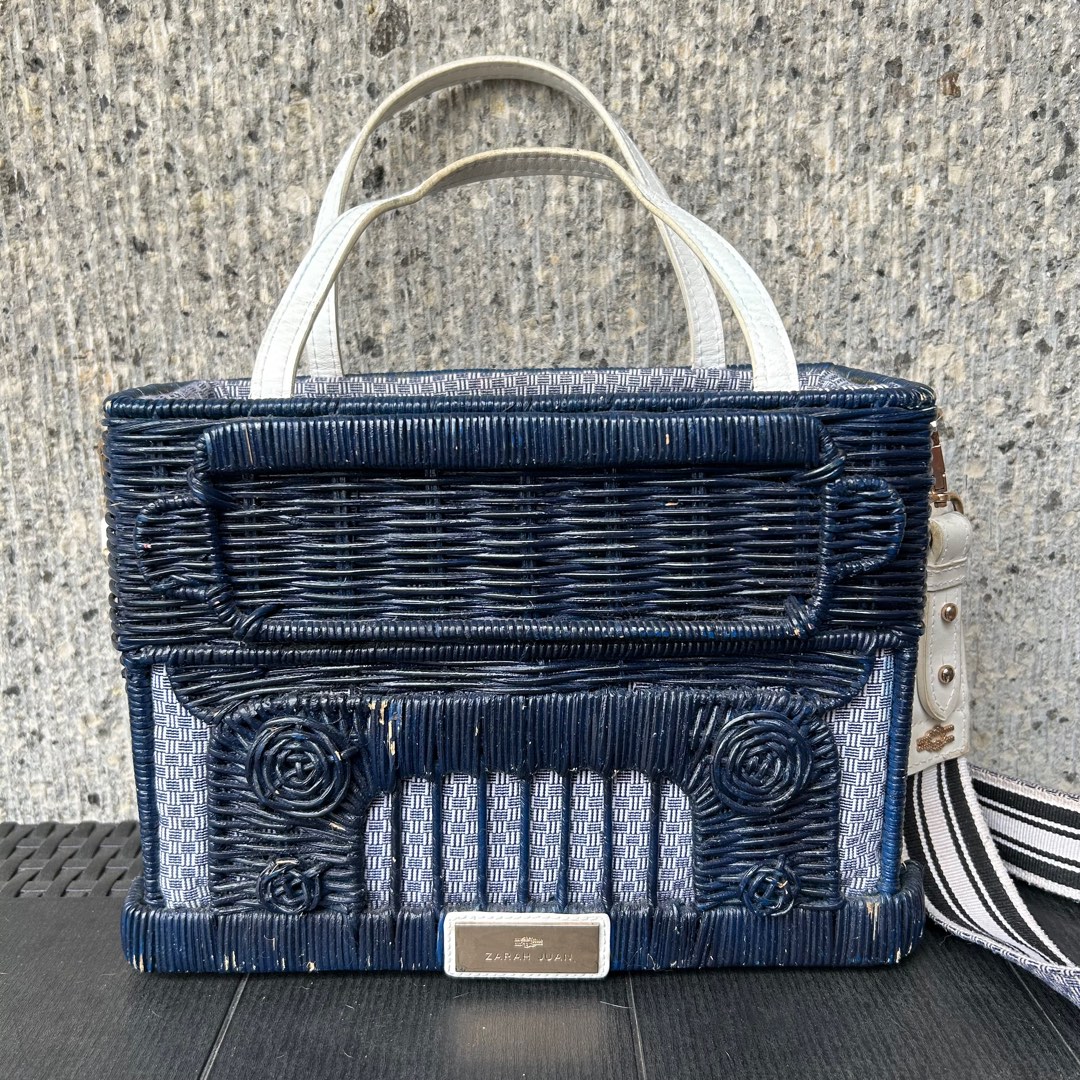 Zarah Juan Jeepney Woven Bag - Navy Blue, Women's Fashion, Bags ...
