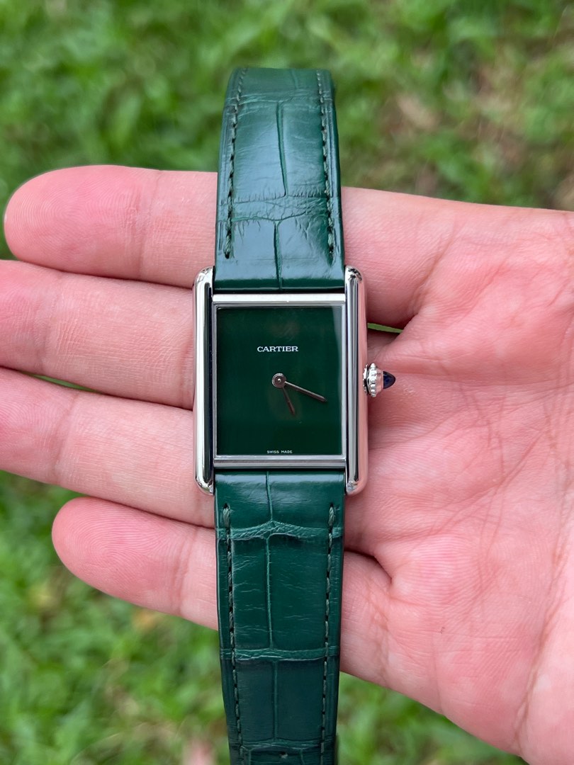 2021 Cartier Tank Must Green Large, Luxury, Watches on Carousell