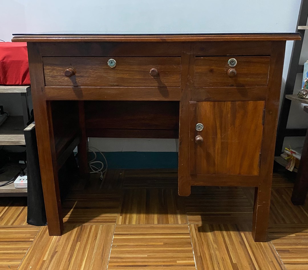 Acacia Hardwood Office Table, Furniture & Home Living, Office Furniture ...