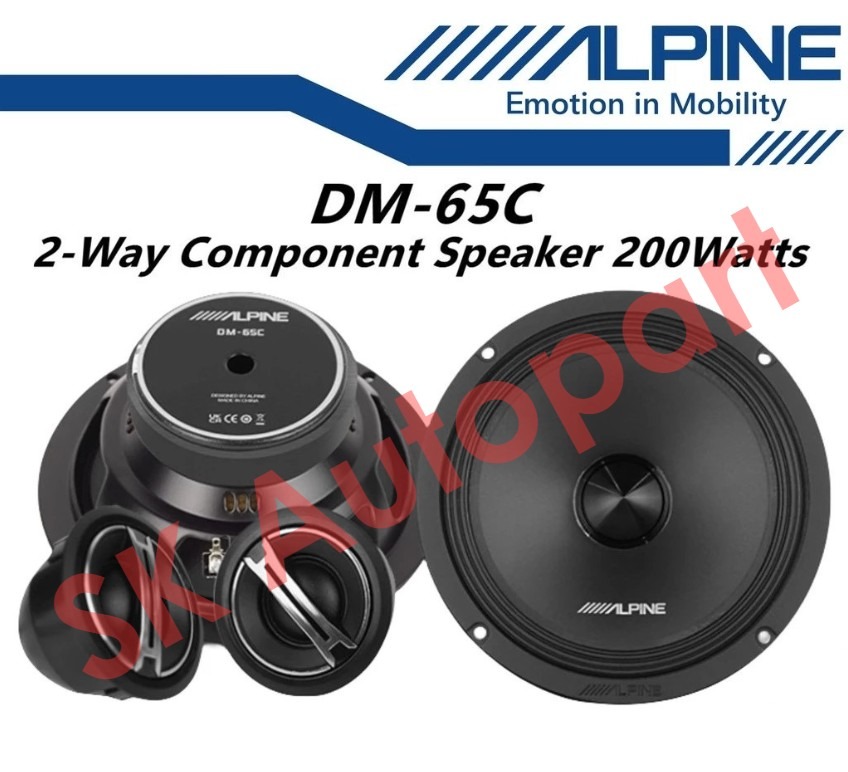 Alpine 2-Way Component Speakers DM-65C (100% Original & New), Audio ...
